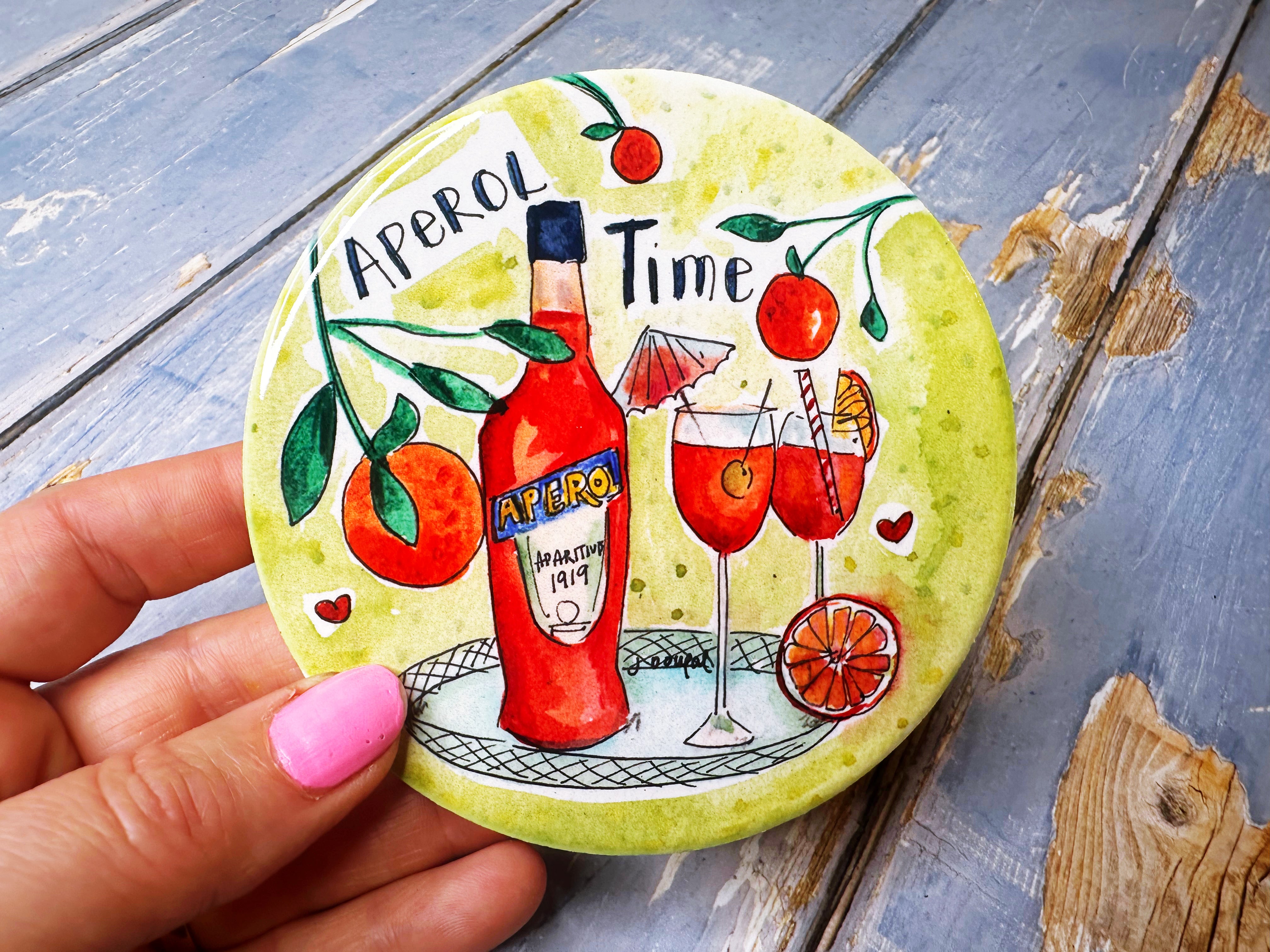 Aperol Spritz Time Ceramic Coaster – Little Heart